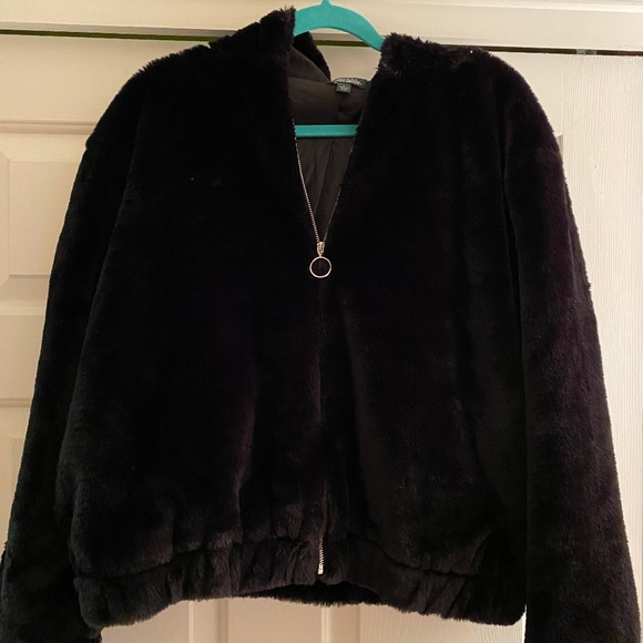 Wild Fable Jackets And Coats Black Faux Fur Jacket Poshmark